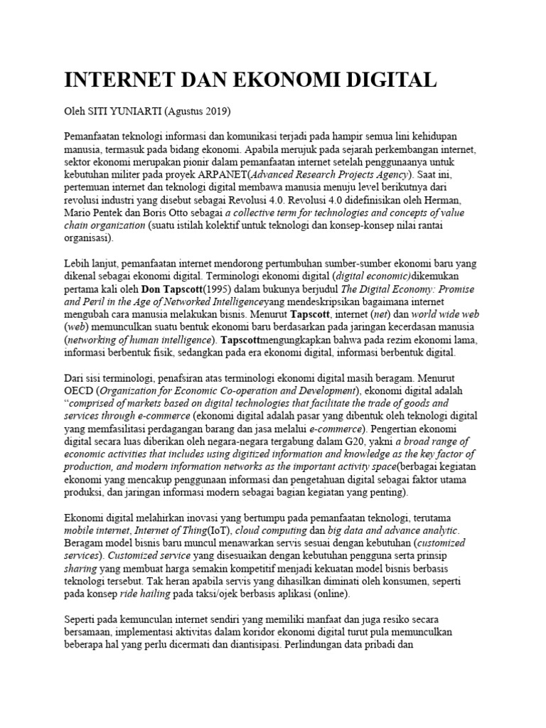 Internet Dan Ekonomi Digital Pdf