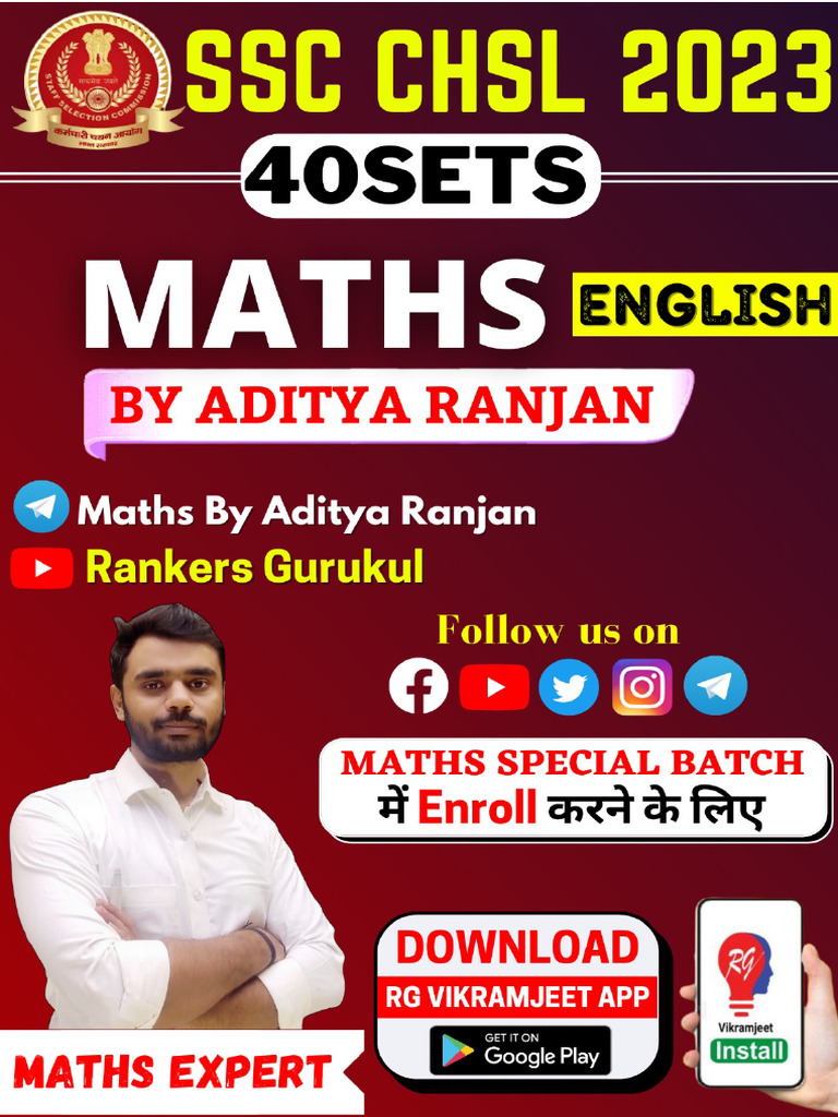 SSC CHSL Pre 2023 Maths (Eng) - 40sets | PDF | Software | Social Software
