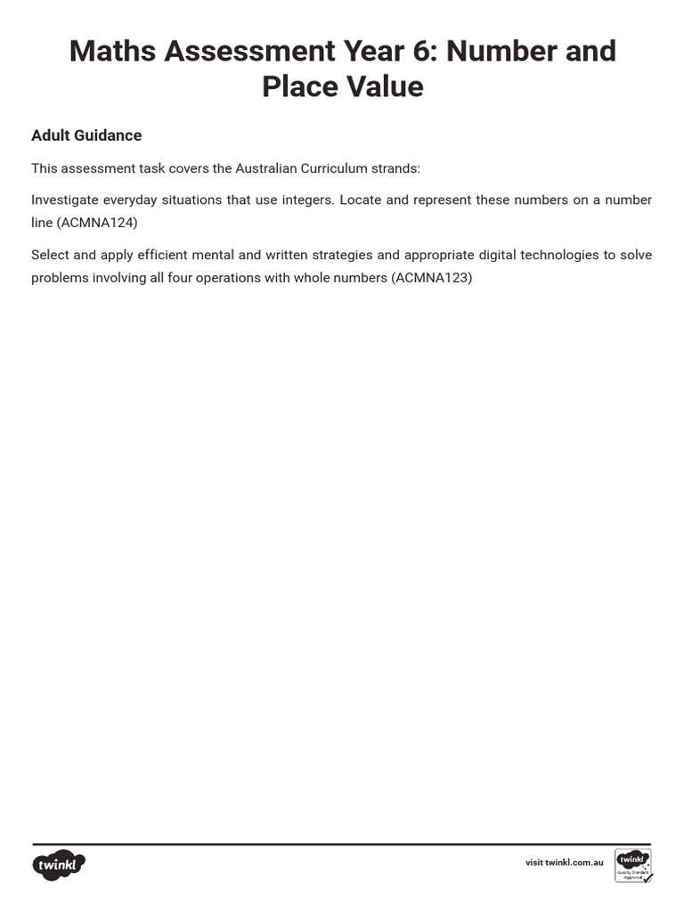 Au-N-2549294-Maths-Assessment-Year-6-Number-And-Place-Value - Ver - 4 ...