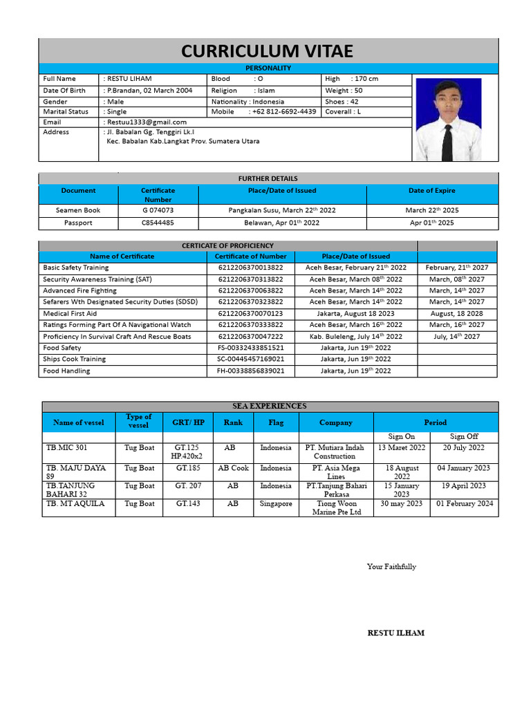 CV Restu Ilham 2004 | PDF