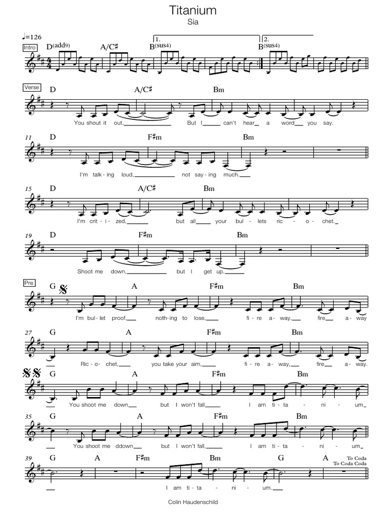 Titanium D-Dur - Noten | PDF