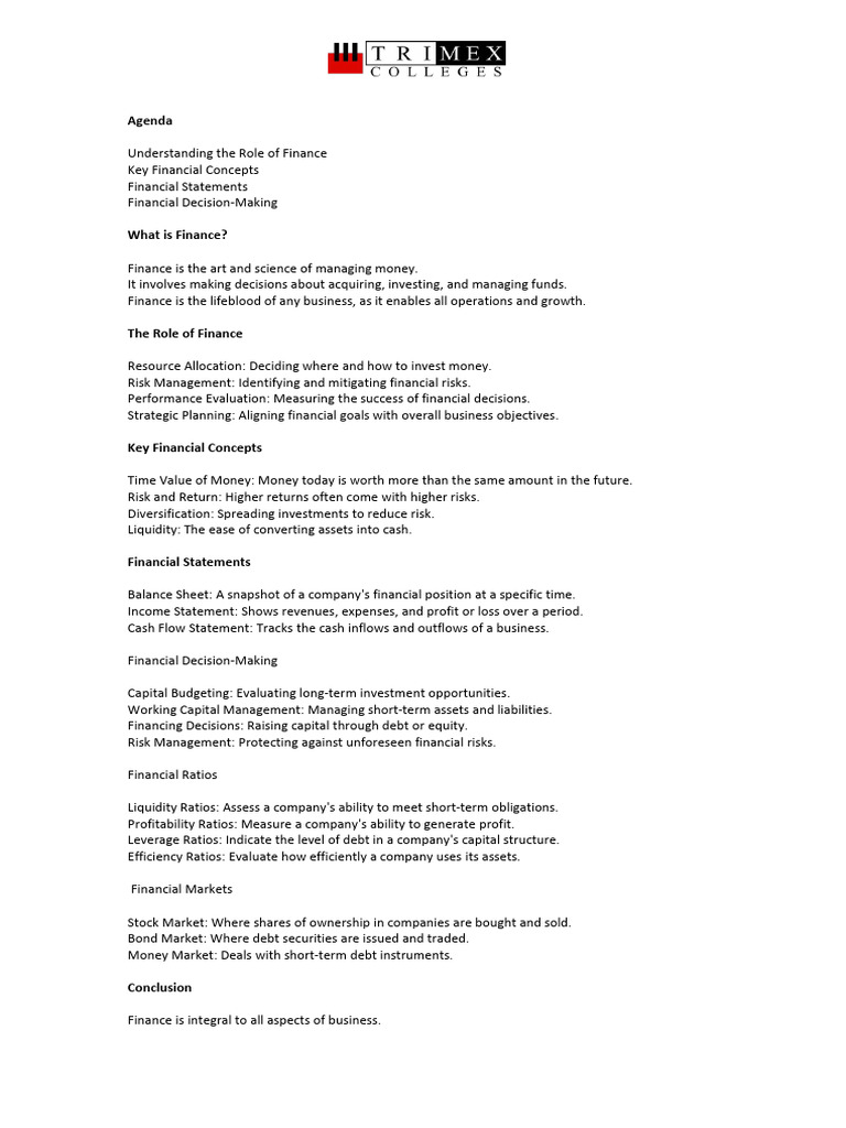 REM Finance Module 1 | PDF | Balance Sheet | Financial Ratio