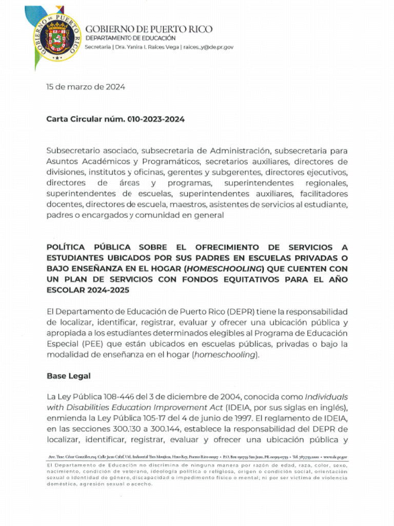 Carta Circular Num. 10-2023-2024 | PDF