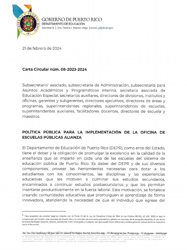 Carta Circular Num. 08-2023-2024 | PDF Carta Circular Num. 08-2023-2024 | PDF