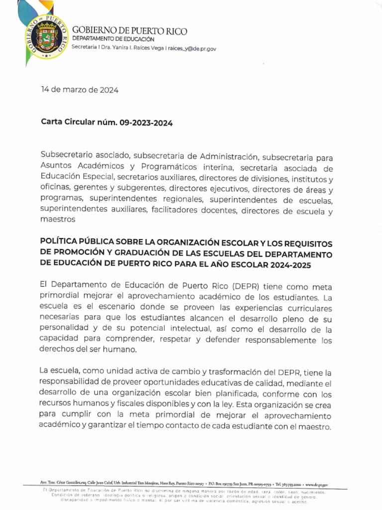 Carta Circular Num. 09-2023-2024 | PDF