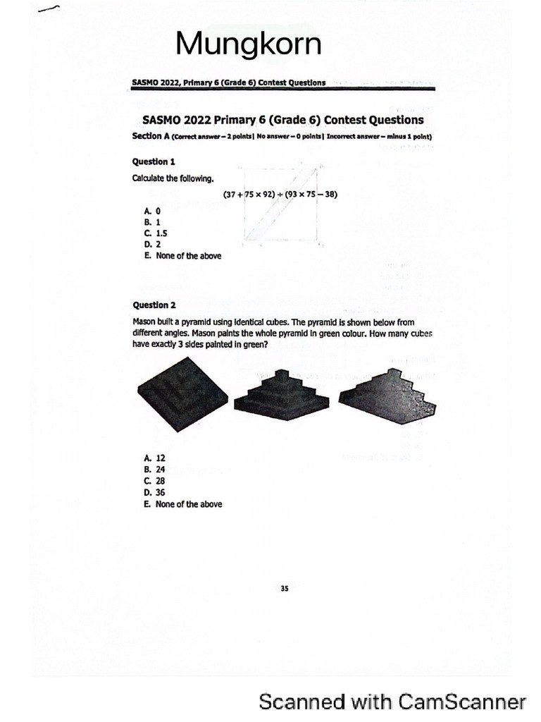 Sasmo 2022 P6 | PDF