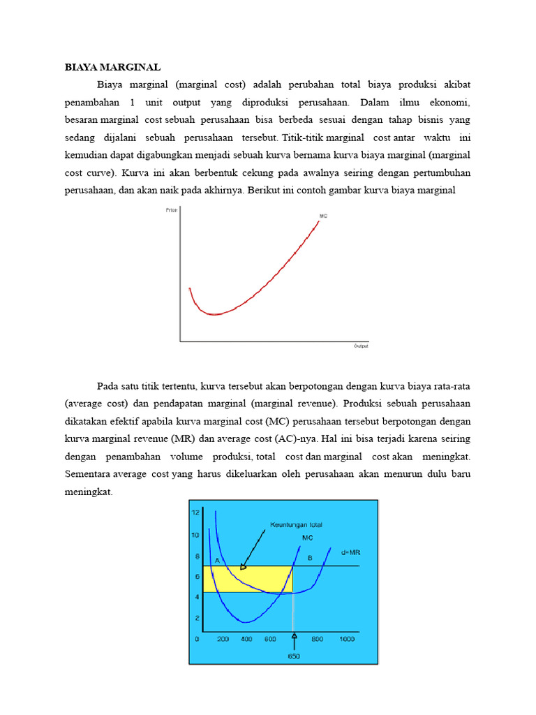 Biaya Marginal | PDF