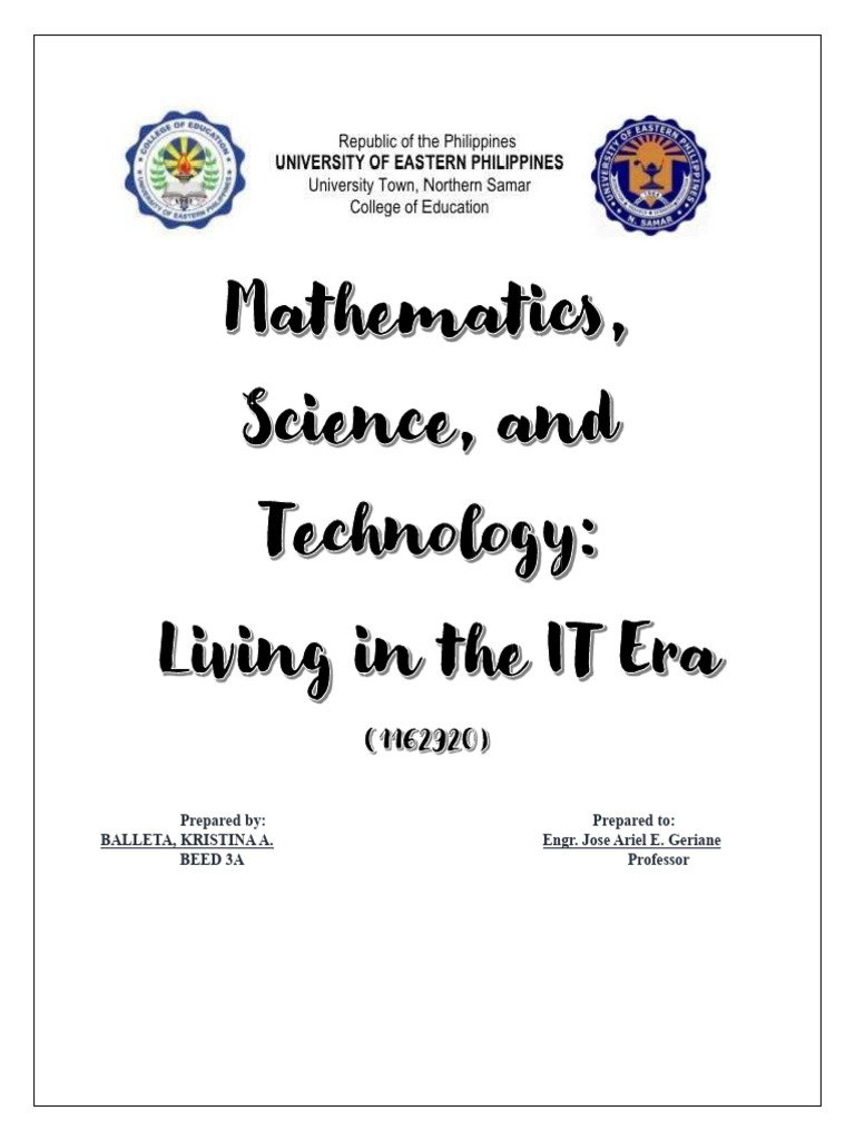 BALLETA-KRISTINA-A. - BEED 3-A (Living in The IT Era) Exercise 1 | PDF ...