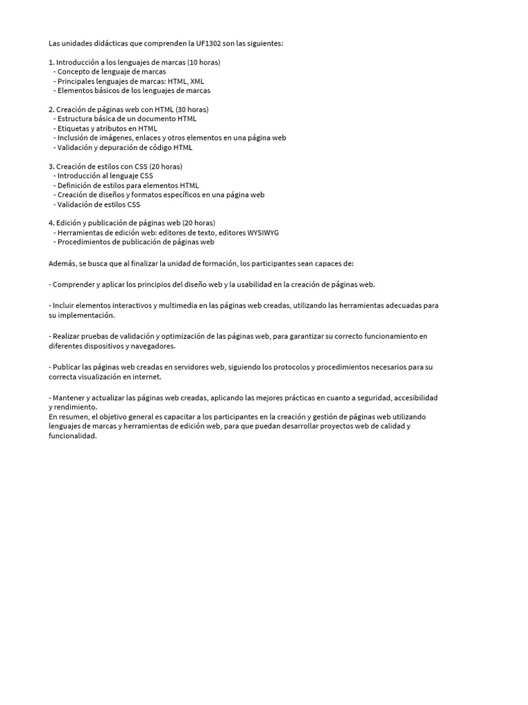 Creación y gestión de páginas web | PDF | HTML | Red mundial