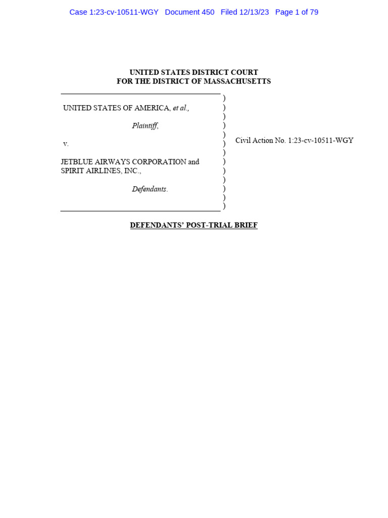450 - Defendants' Post-Trial Brief | Download Free PDF | Burden Of ...