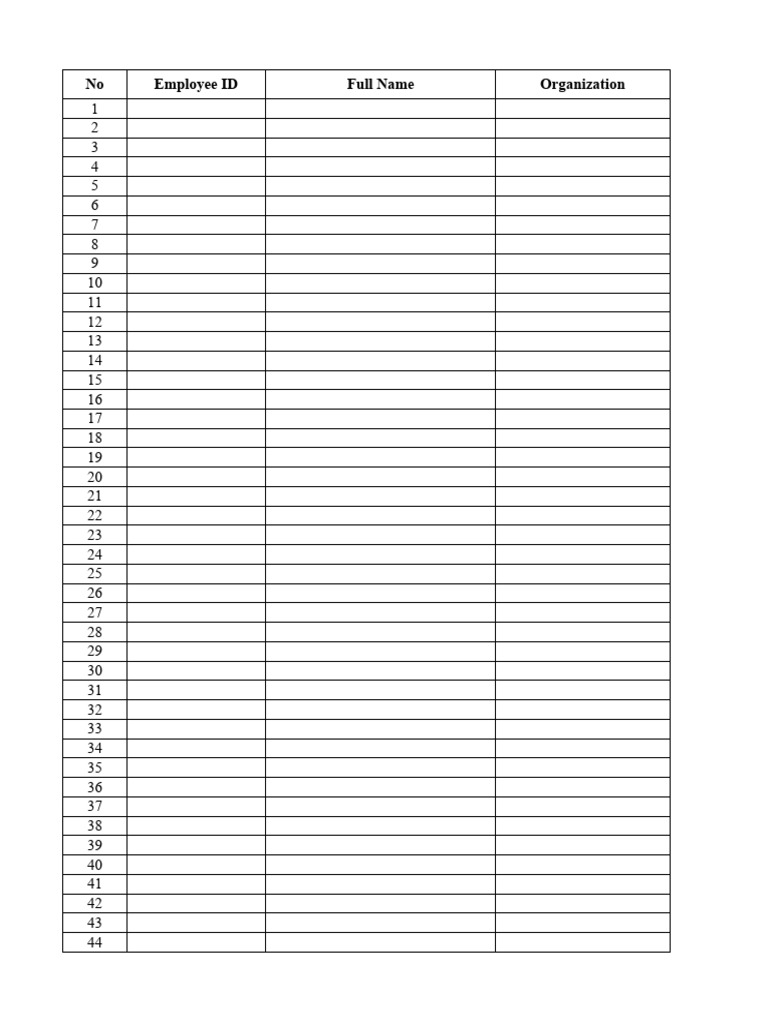 Template THR Kosong | PDF