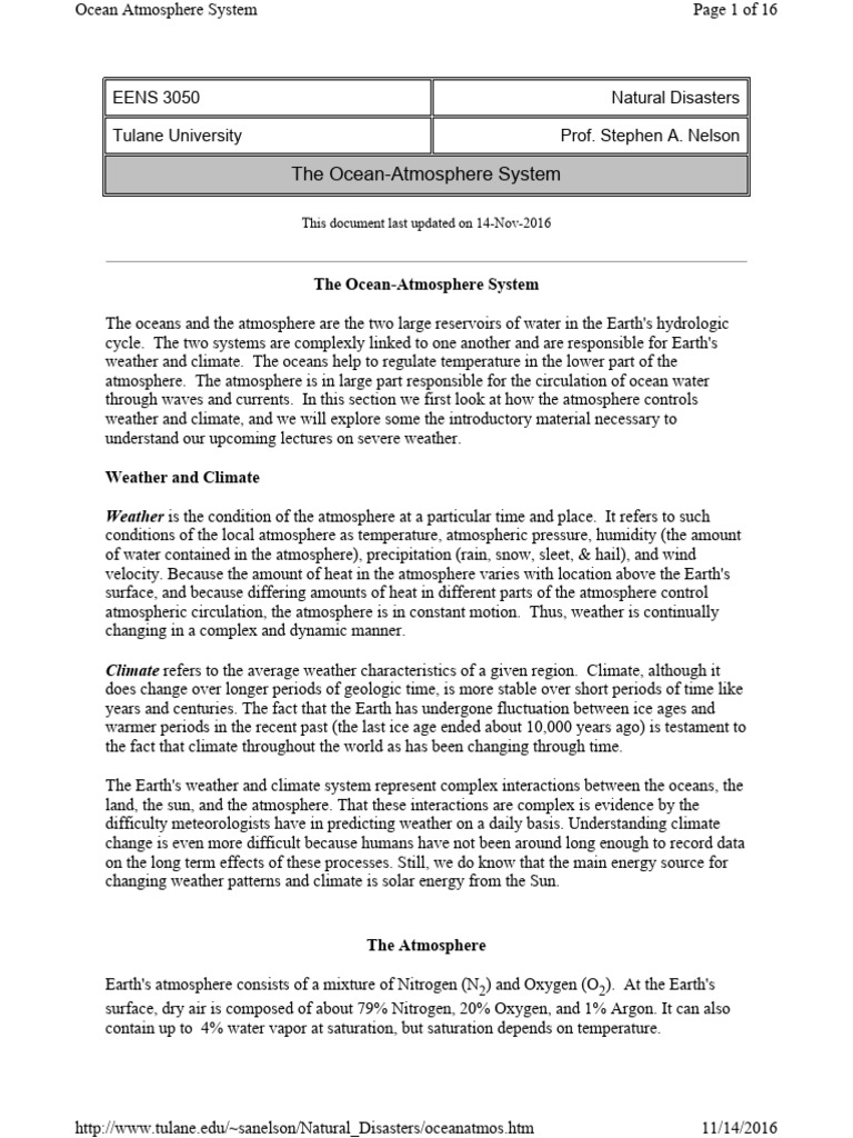 19 The Ocean-Atmosphere System | PDF | Atmospheric Circulation ...