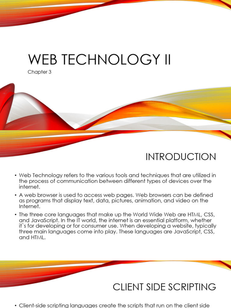Chapter 3 Web Technology II Javascript | PDF | Dynamic Web Page | World ... Chapter 3 Web Technology II Javascript | PDF | Dynamic Web Page | World ...