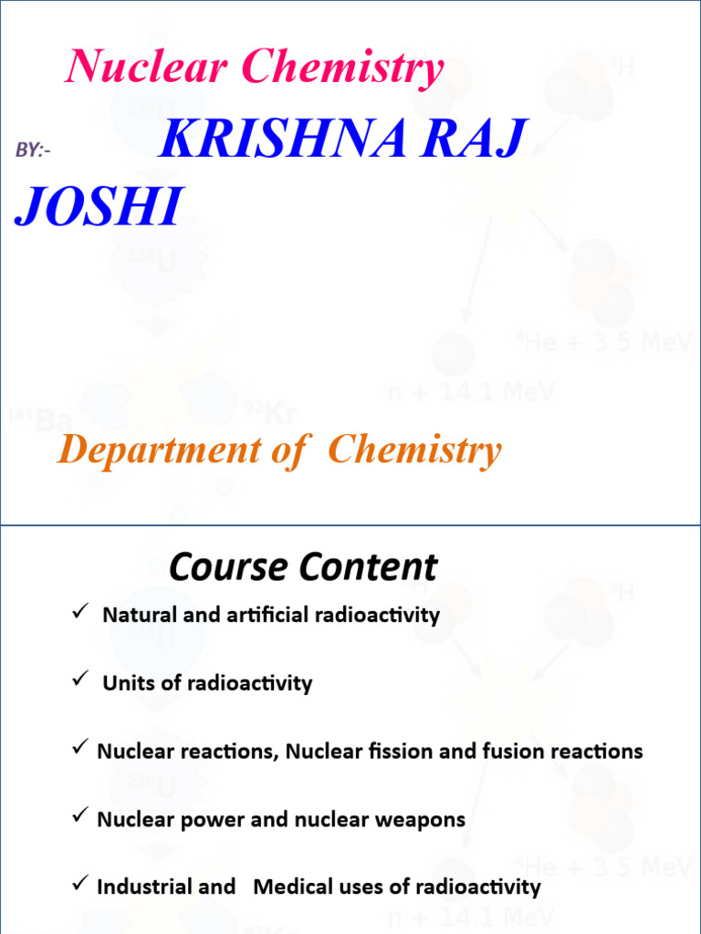 Nuclear Chemistry | PDF | Radioactive Decay | Nuclear Fission