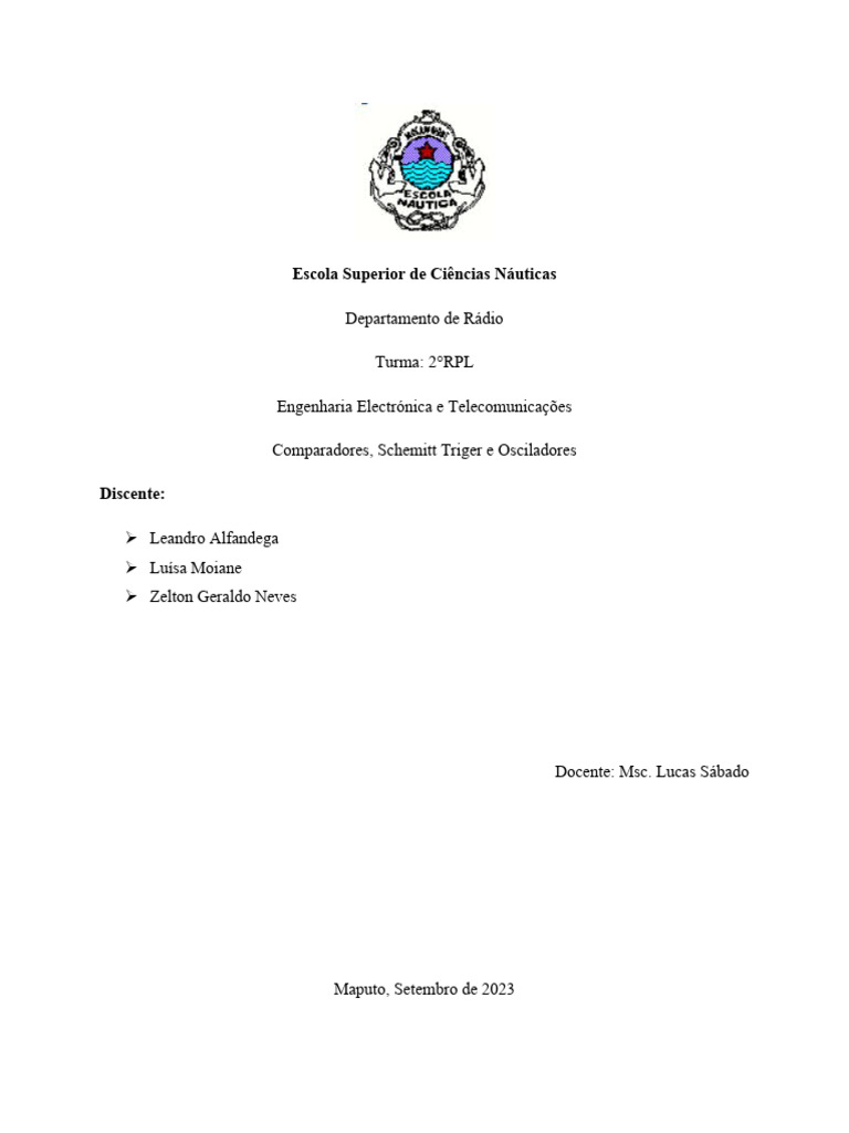 Comparadores e Osciladores Hartley | PDF | Amplificador operacional ...