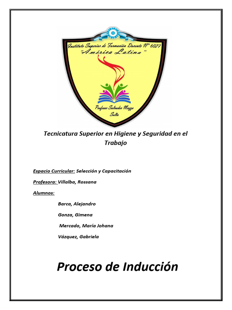 Programa de Induccion Ejemplo de Una Empresa de Alimentos Envasados (Sistema de Gestion y ...