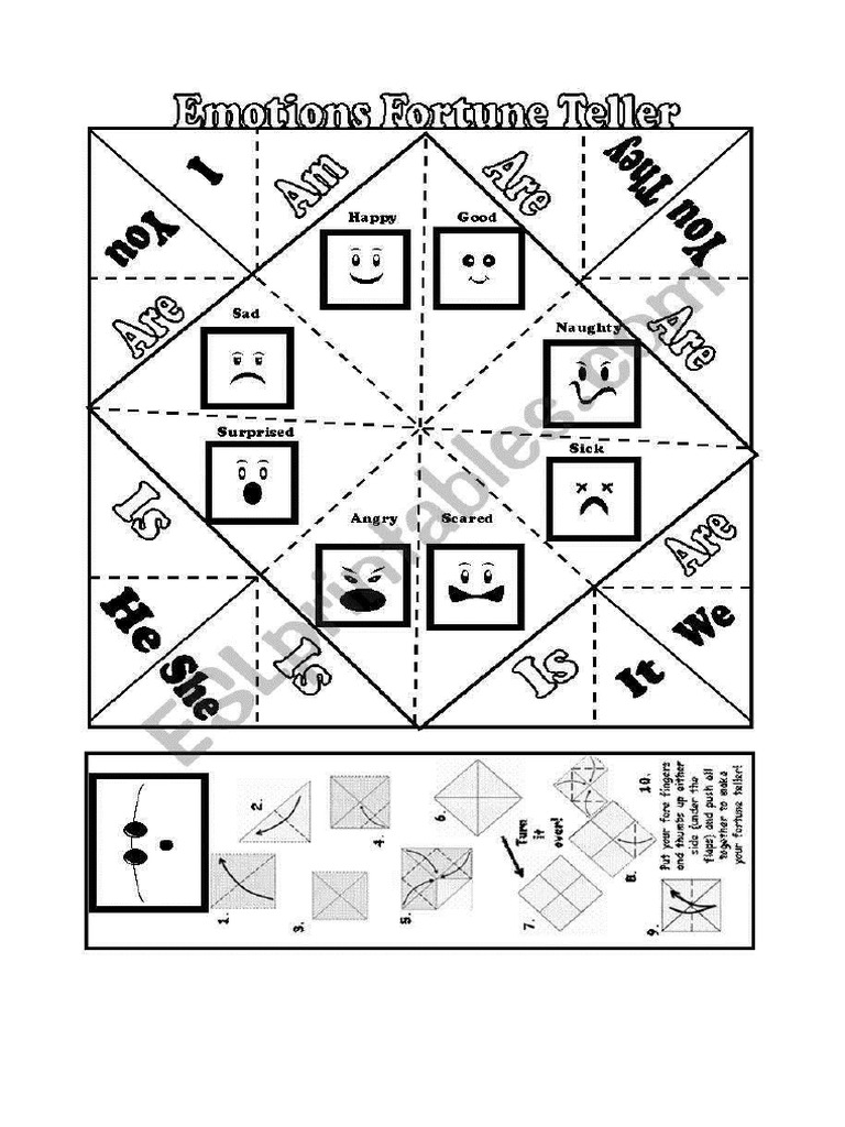 Verb To Be Emotional Origami Abre e Fecha | PDF