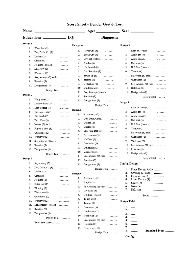 Score Sheet of BGT | PDF
