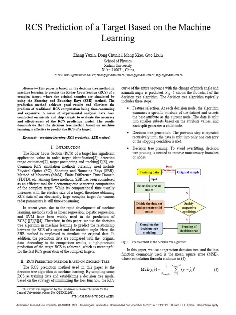 RCS Prediction of A Target Based On The Machine Learning | PDF | Mean Squared Error | Applied ...