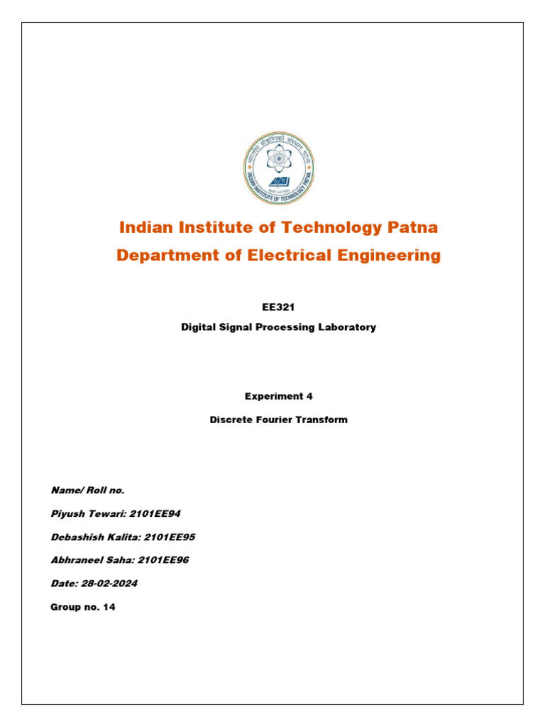 DSP Lab4 | PDF | Discrete Fourier Transform | Computer Science