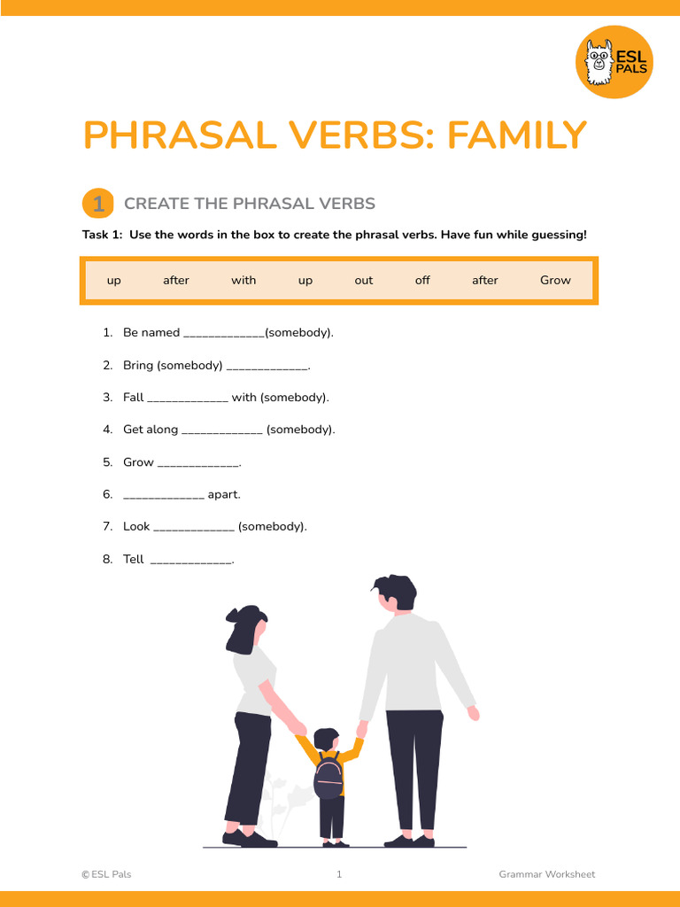 Family Phrasal Verbs Worksheet | PDF | Grandparent