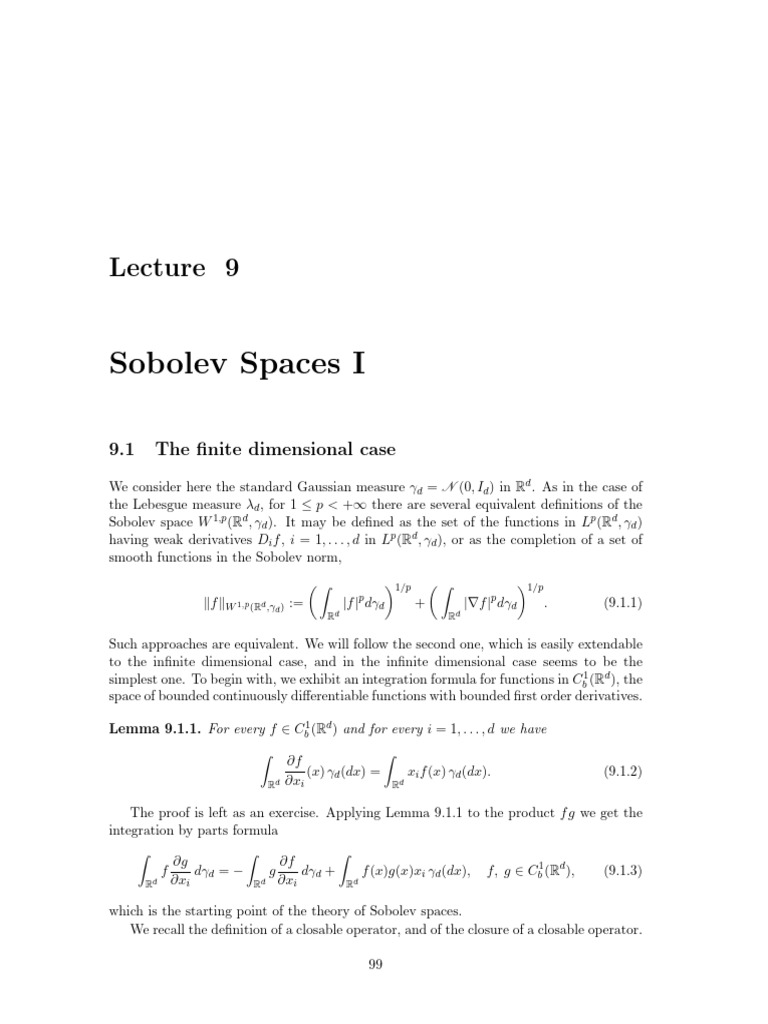 Lecture 9 | PDF | Limit (Mathematics) | Hilbert Space