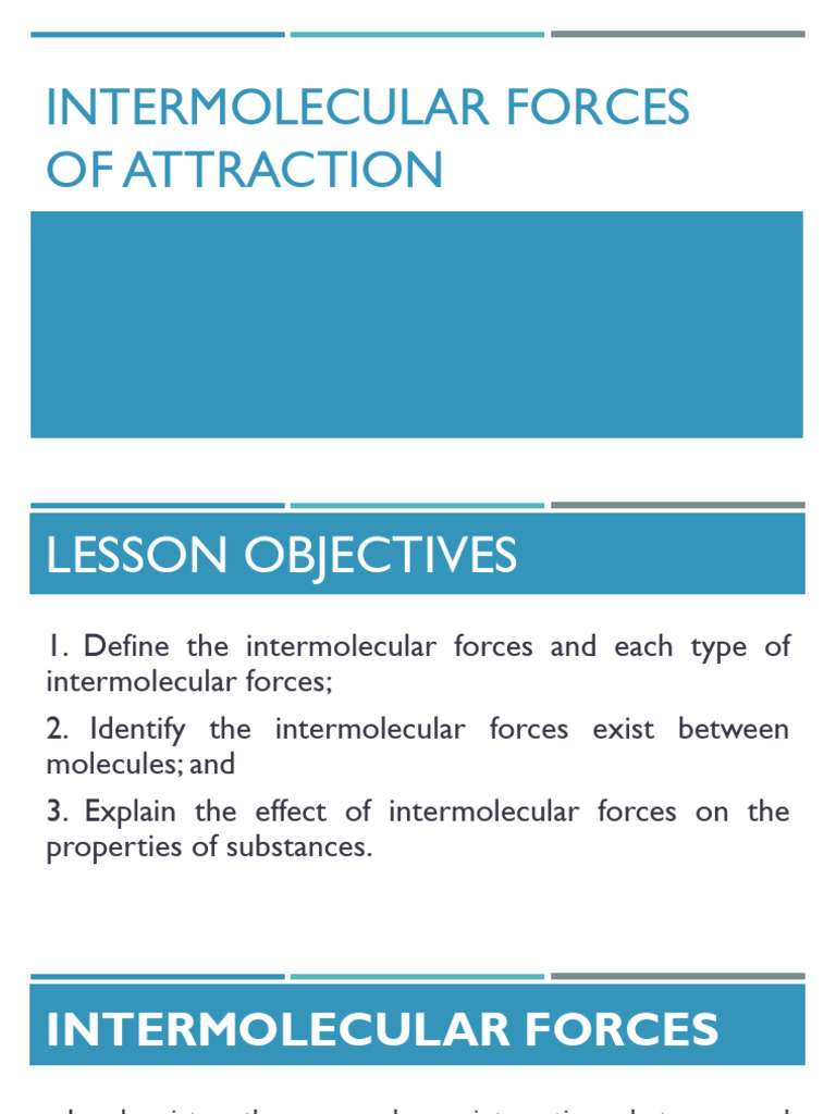 PDF Intermolecular Forces | PDF | Intermolecular Force | Chemical Polarity