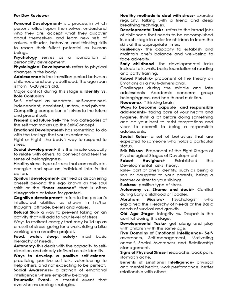 PERDEV | PDF | Self Concept | Adolescence