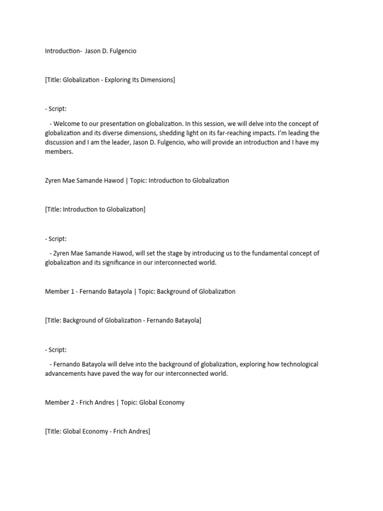 contemp script | PDF | Globalization | Sociology