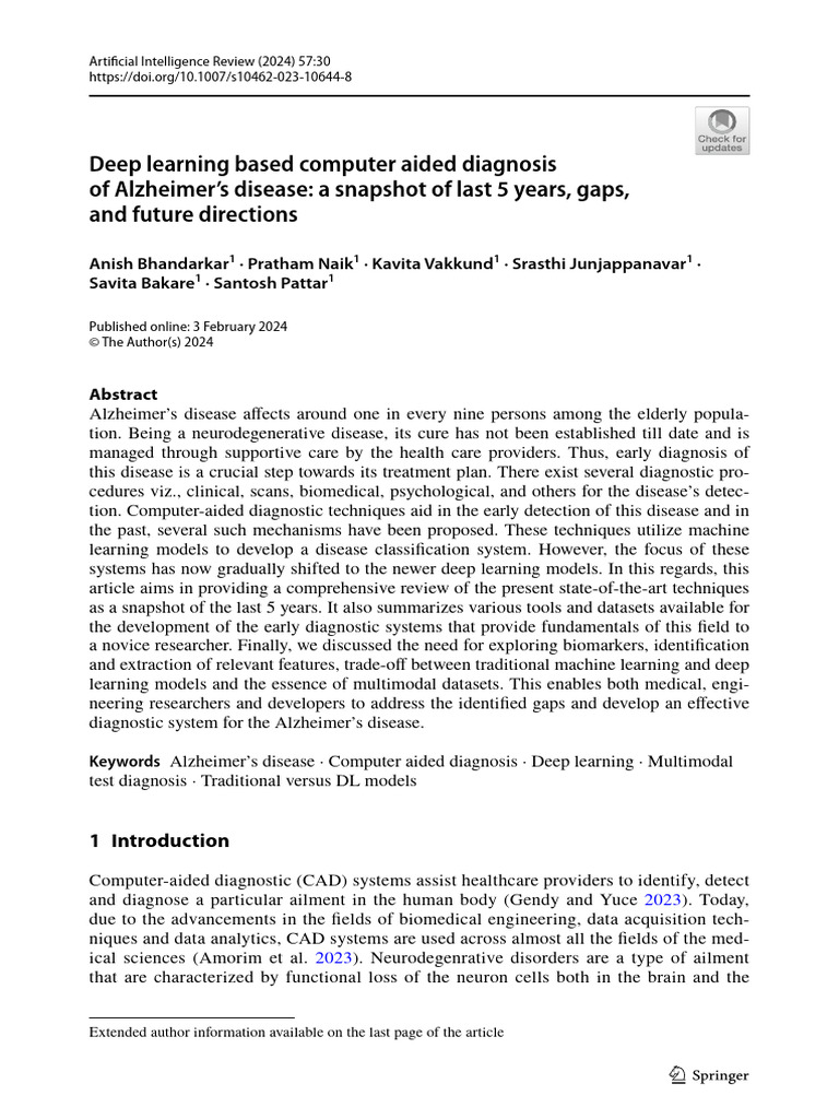 5 - Deep Learning Based Computer Aided Diagnosis of Alzheimer's Disease A Snapshot of Last 5 ...
