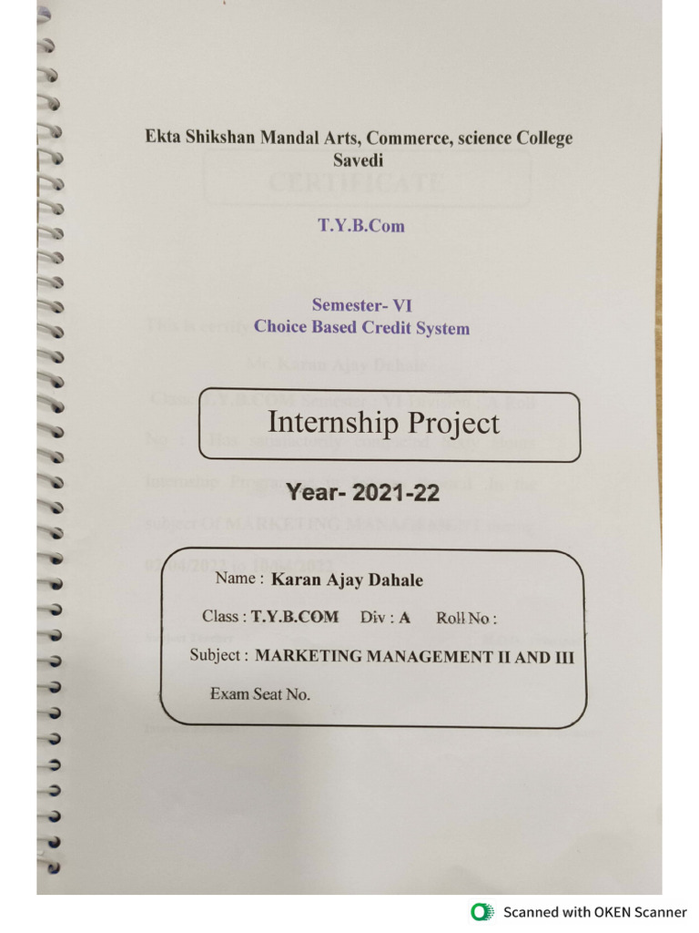 Internship Report Sample | PDF