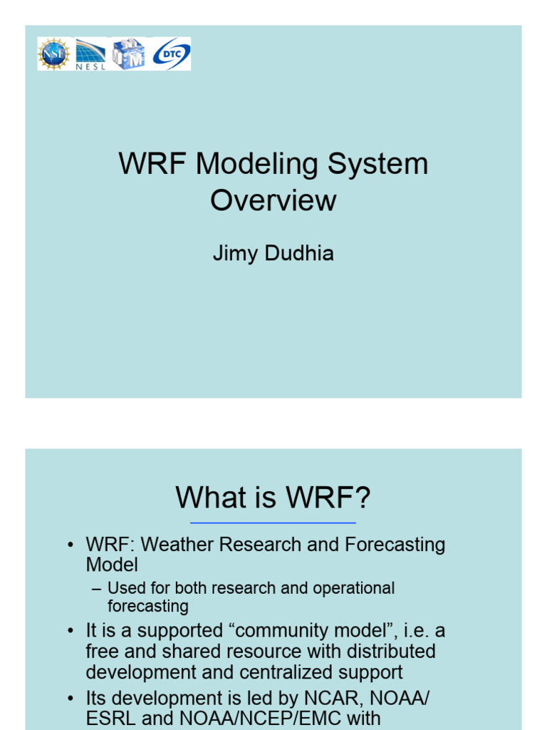 Wrf Modeling System Overview Pdf Numerical Weather Prediction
