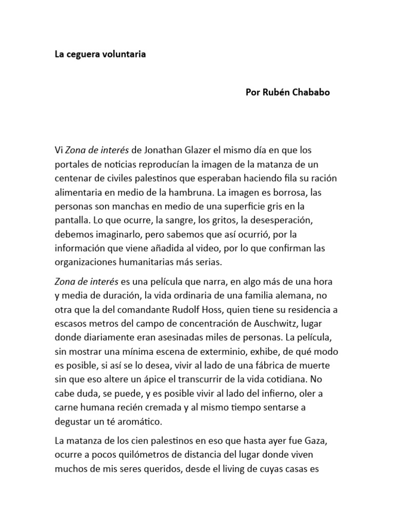 Ceguera Voluntaria y Adiaforización | PDF | Ciencias sociales | Historia