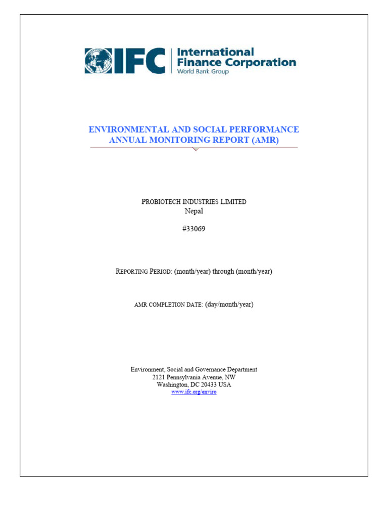 IFC-AMR Template-Probiotech | PDF | Occupational Safety And Health ...