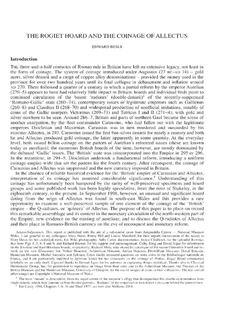 Rogiet Hoard Besley British Numismatic Journal 76, p45-146 2006 | PDF ...