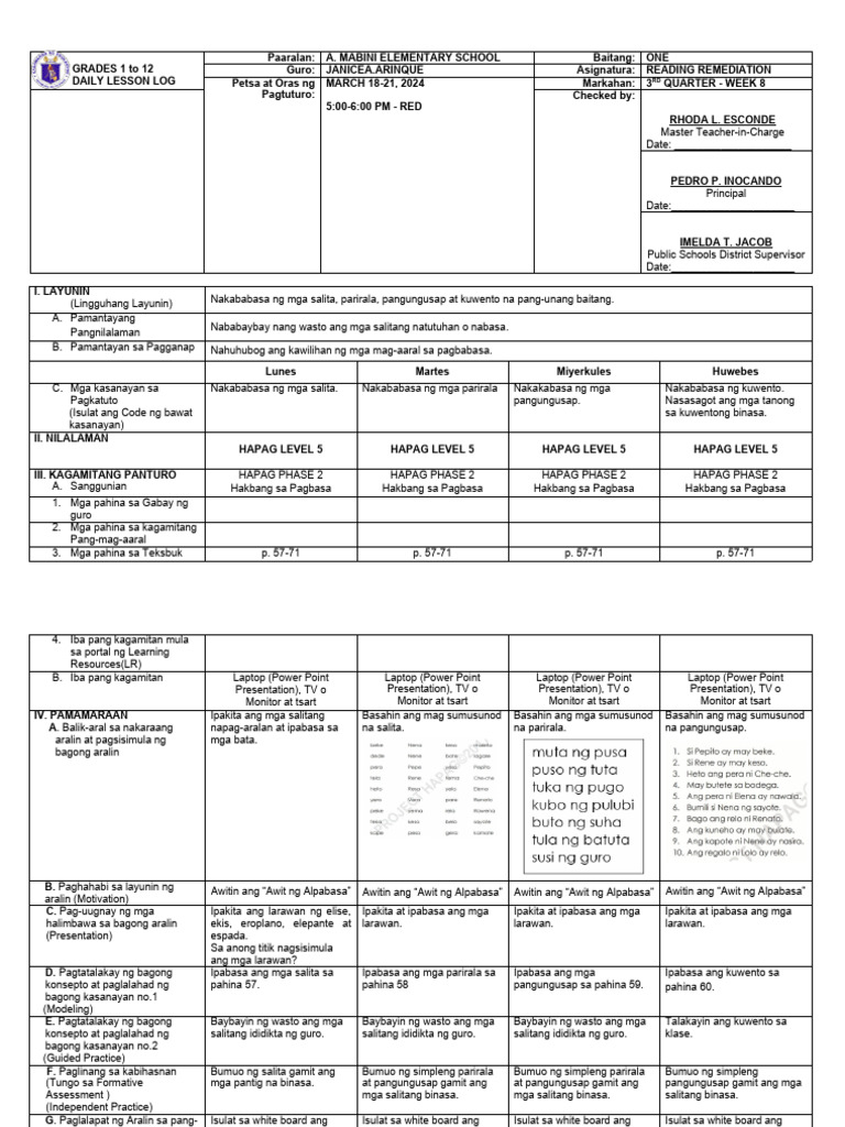 Q3 - W8 - Reading Remediation | PDF
