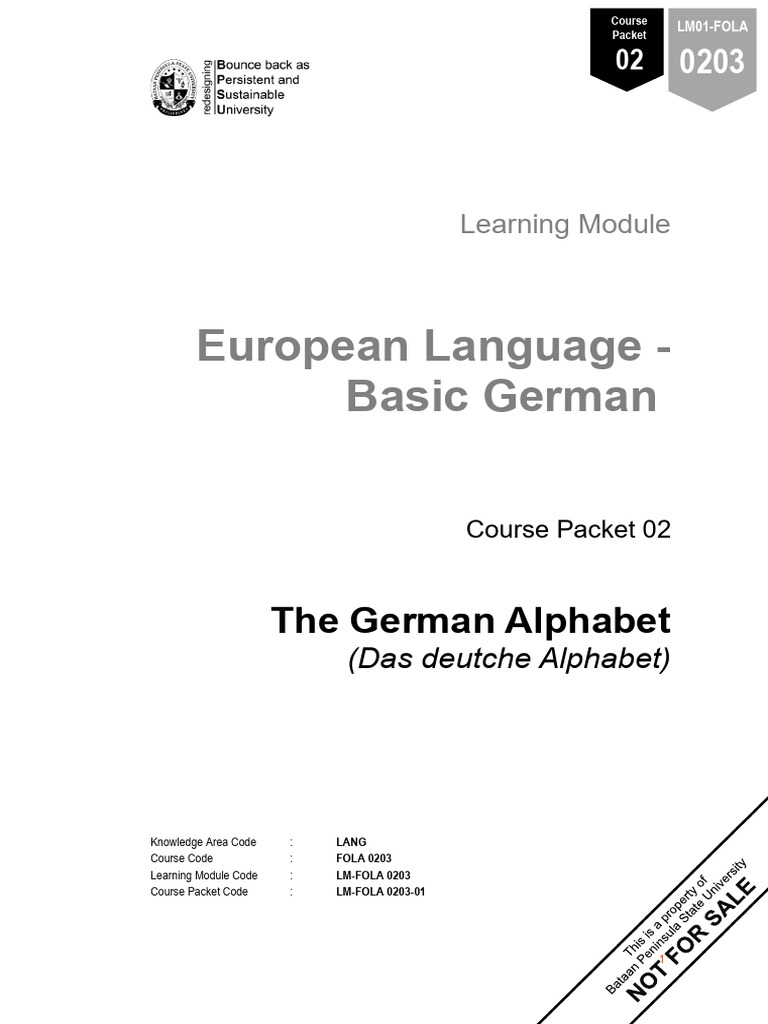 Students' Copy - Fola 0203 Lm-Cp-02-The-German-Alphabet | PDF ...