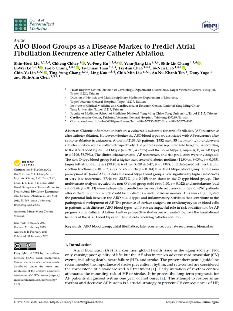 ABO Blood Groups As A Disease Marker To Predict at | PDF | Inflammation ...