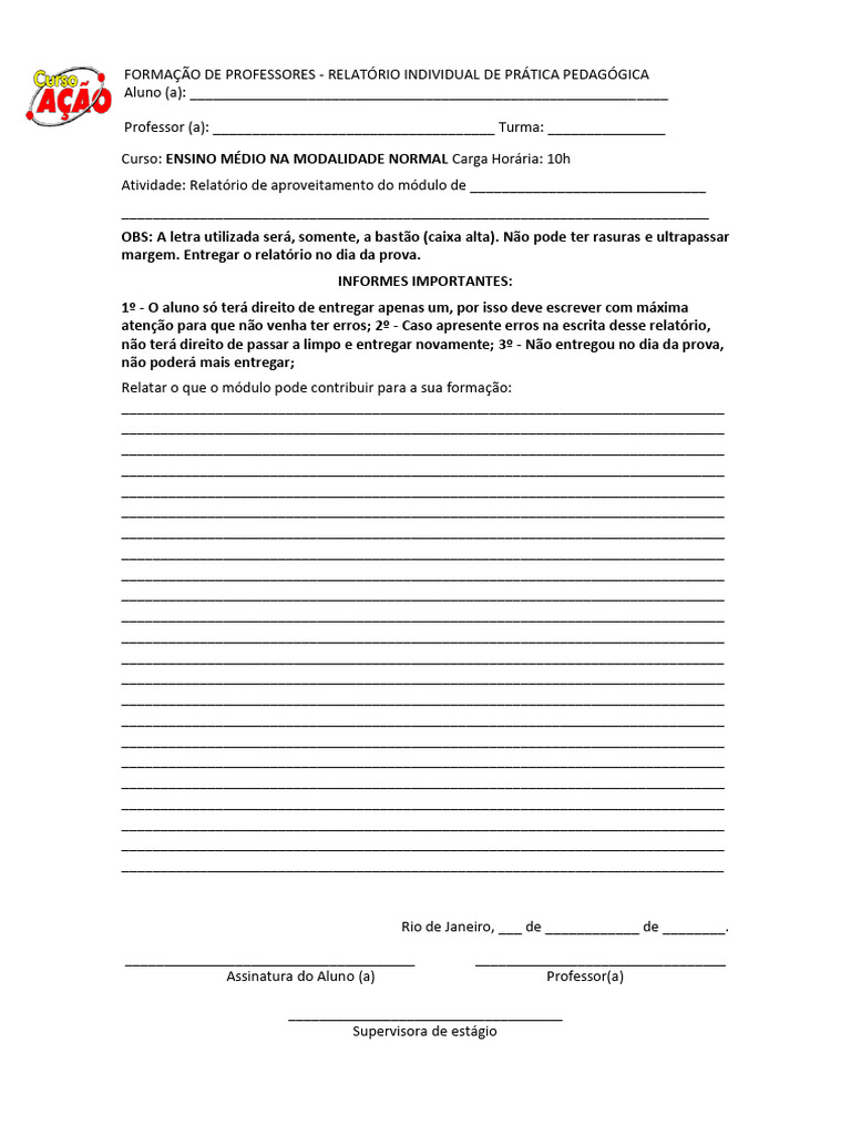 Folha para Relatório | PDF | Carreira e Crescimento