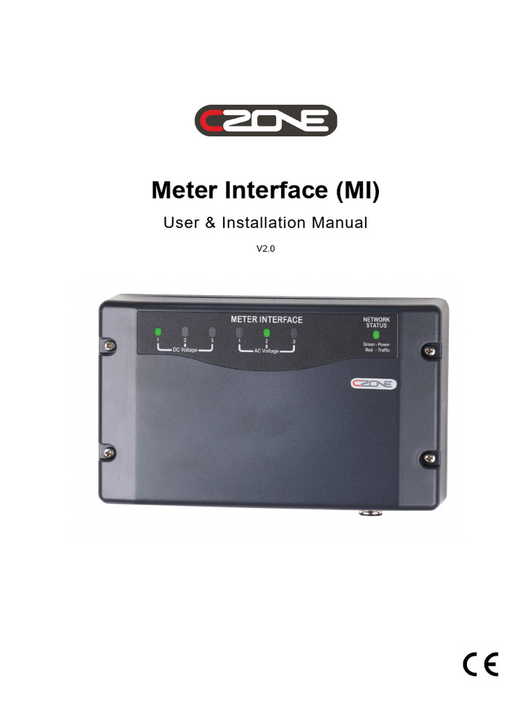 CZone Meter Interface User & Installation Manual v2.0 | PDF | Direct Current | Alternating Current