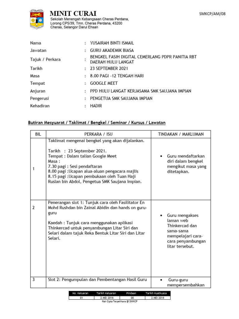 Minit Curai 2020 | PDF