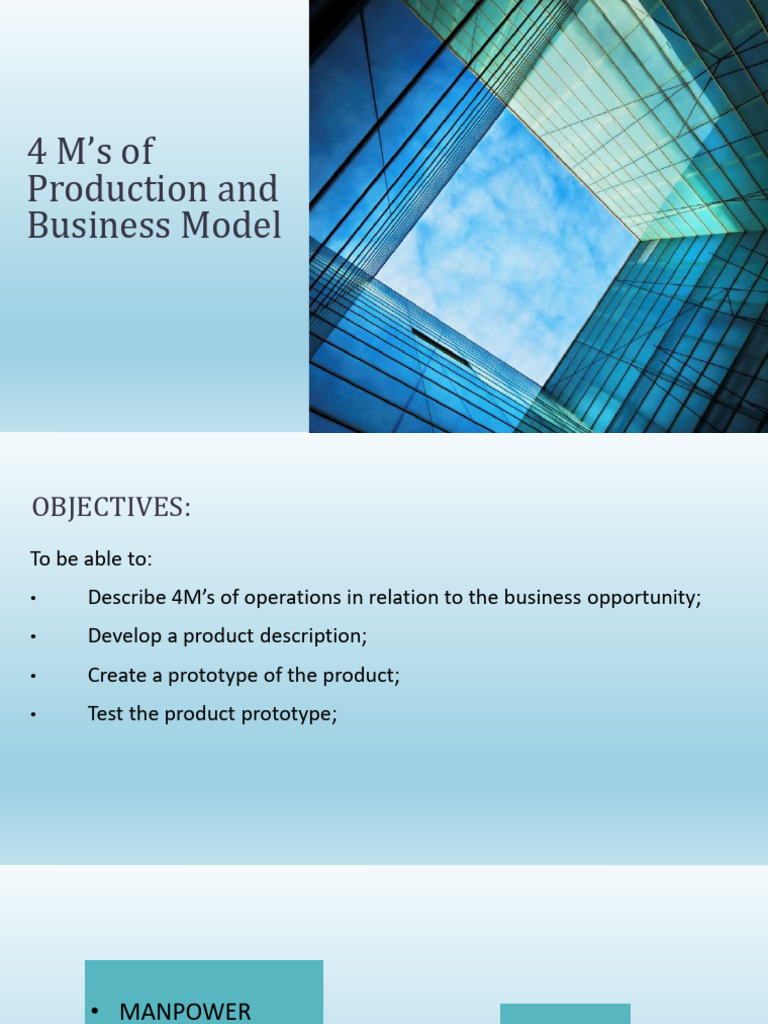 4 Ms of Production and Business Model Entrep 6 | PDF | Supply Chain ...