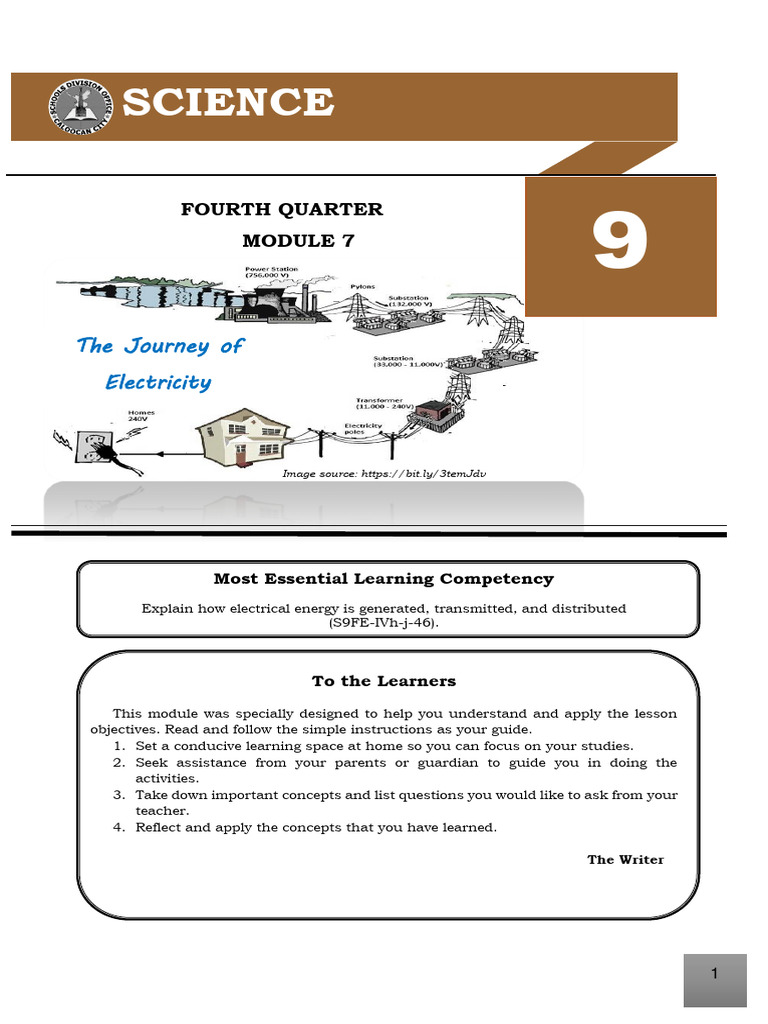 Science 9 Q4 Week 7 | PDF | Electric Power | Power Station