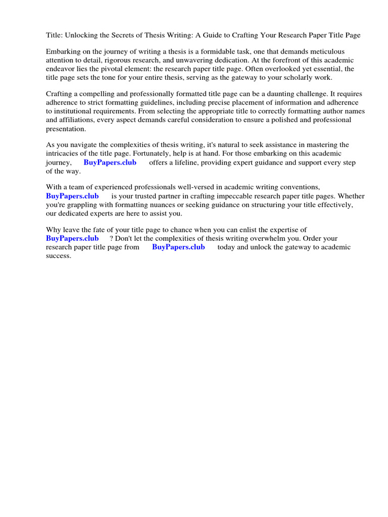 Research Paper Title Page Examples | PDF | Essays | Apa Style