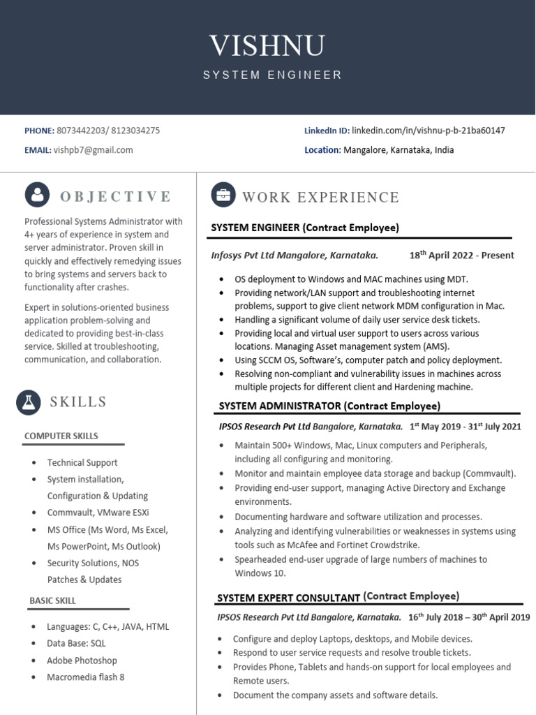 Vishnu - Resume 14032024 | PDF