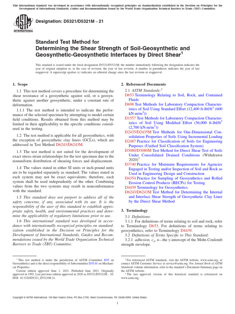 Astm D5321 - D5321M-21 | PDF | Strength Of Materials | Stress (Mechanics)