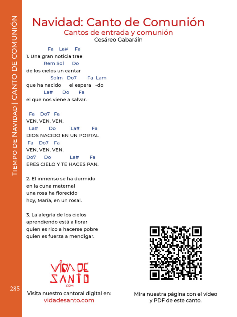 Canto de Comunión: Navidad y Letra | PDF