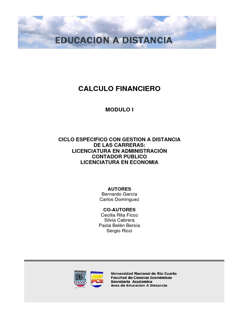 Calculo Financiero Mod. I | PDF | Logaritmo | Teoría