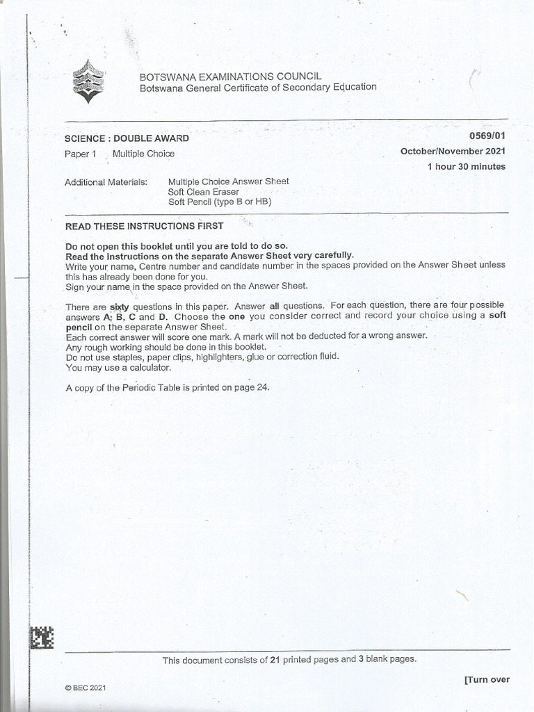 Bgcse Sda Ppaper 1 2021 | PDF