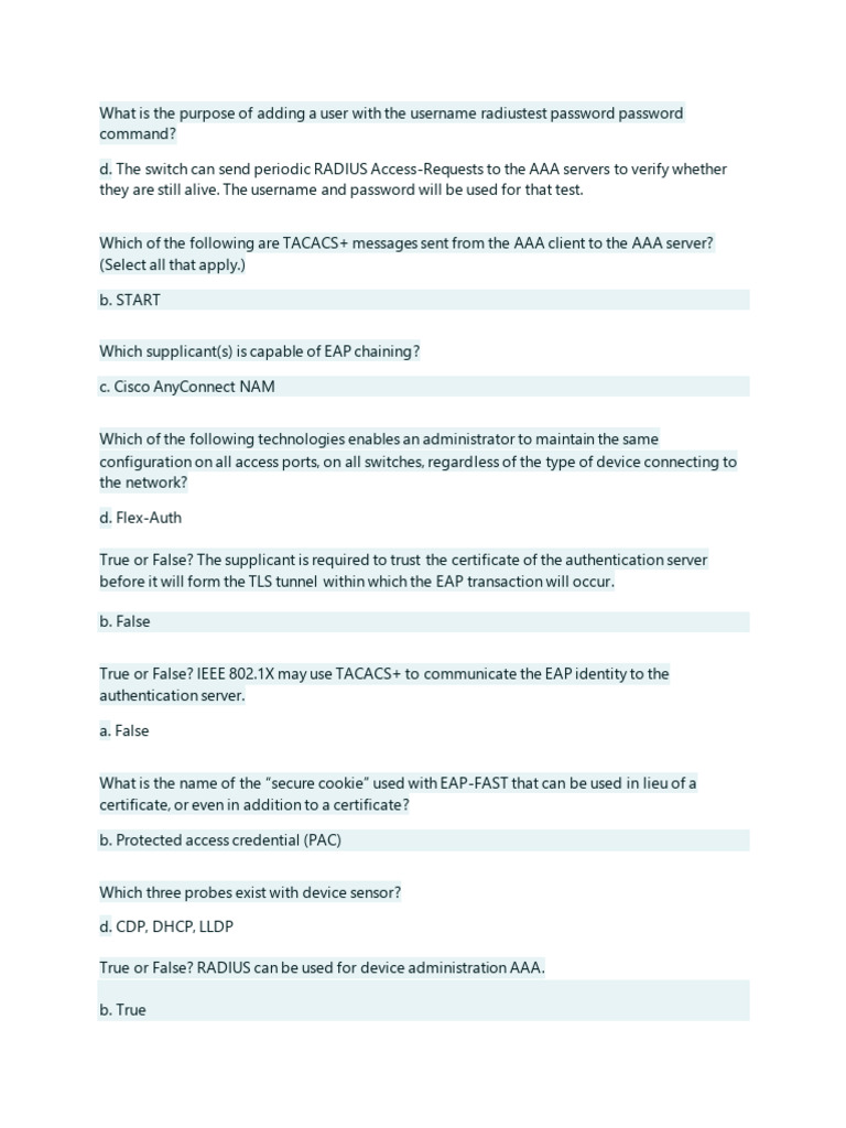 Network Security Final Exam | PDF | Radius | Computer Engineering